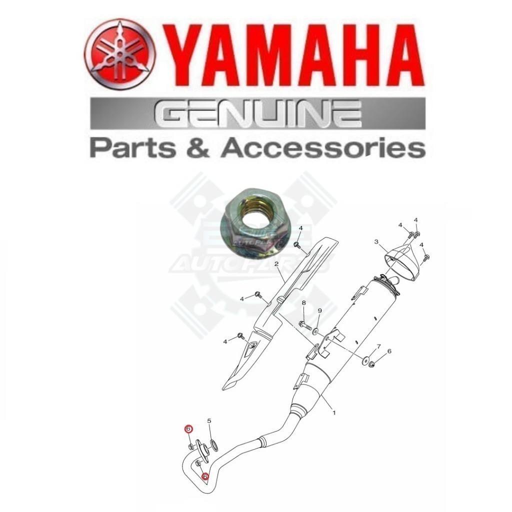 Exhaust Flange Nut [ 95702-08500 ] 100% Original Yamaha Y15zr ...