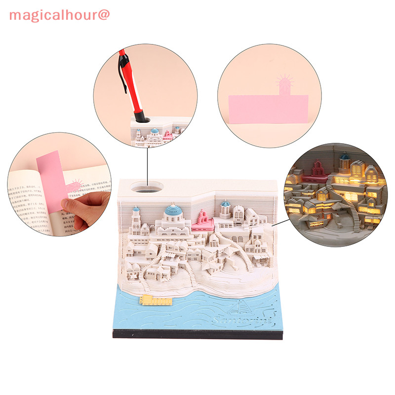 magicalhour Castle Desk Calendar With LED Lights 2025 Calendar Memo Pad ...