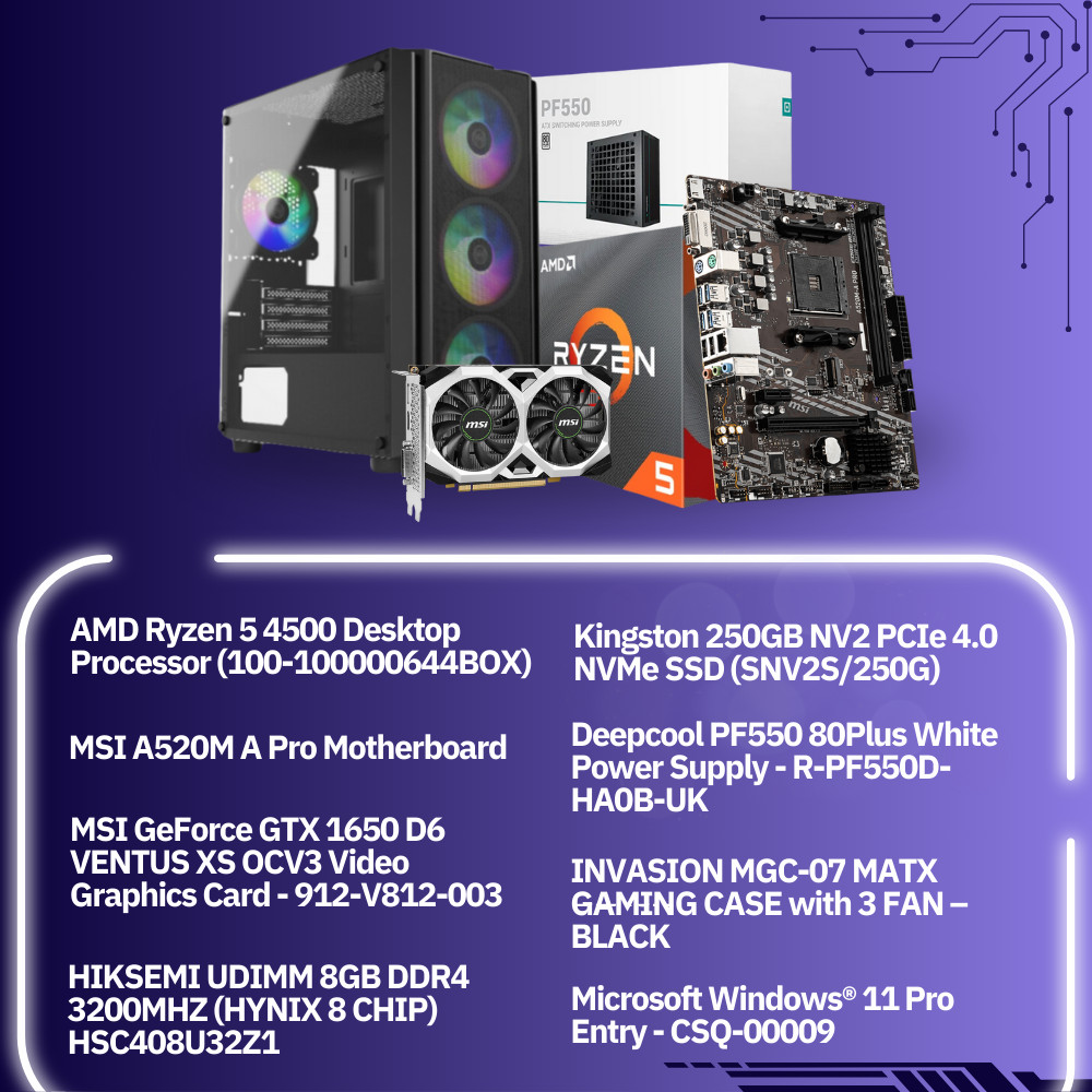 [Pre-order] JOI Gaming PC Build (AMD Ryzen 5 4500/GeForce GTX 1650 ...