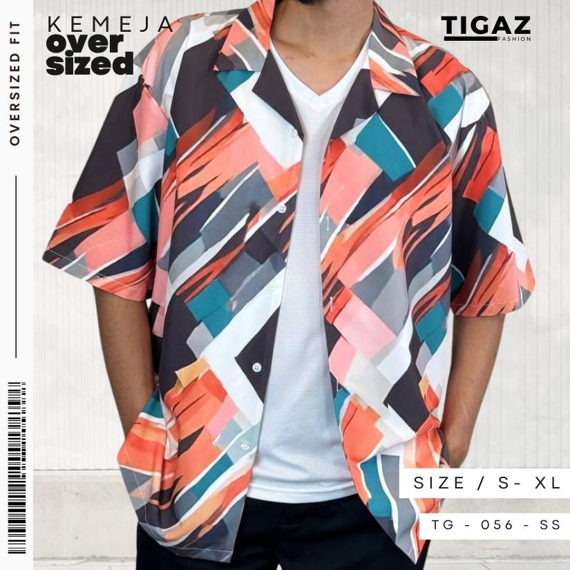 Tigaz OVERSIZED LENGAN PENDEK Shirt Material Ice Silk S - XL Modern ...