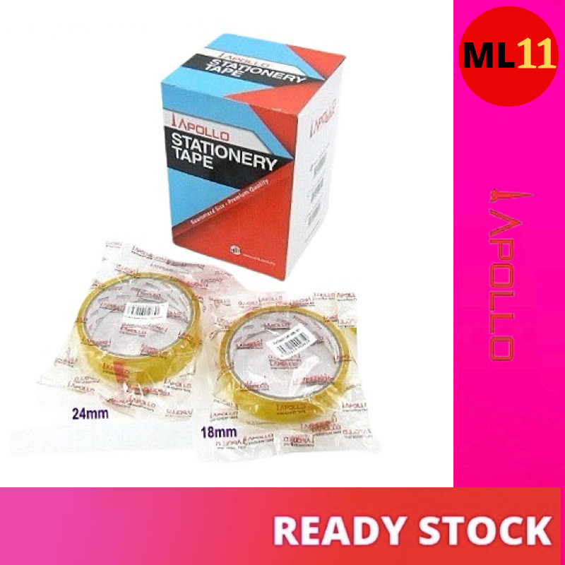 APOLLO Stationery Tape / Transparent OPP Stationary Tape Individual ...