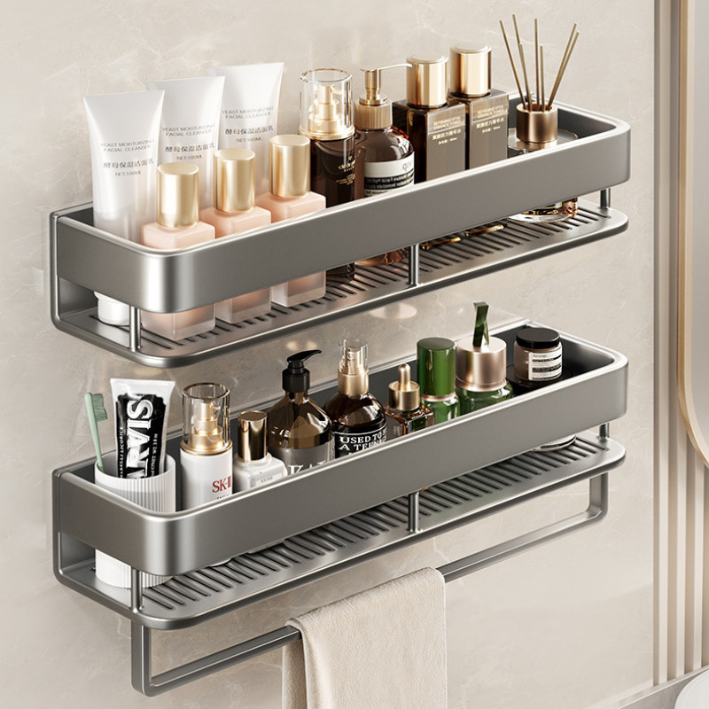 Punch-free Bathroom Rack/drill-free Bathroom Aluminum Rack/bathroom ...