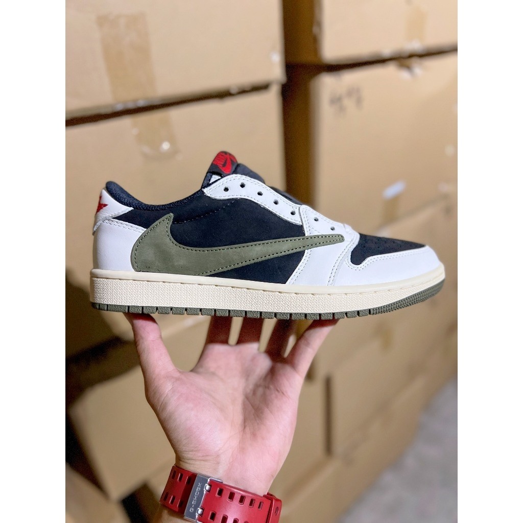 Travis Scott x Air Jordan 1 Low OG Olive DZ4137-106 | Shopee Malaysia