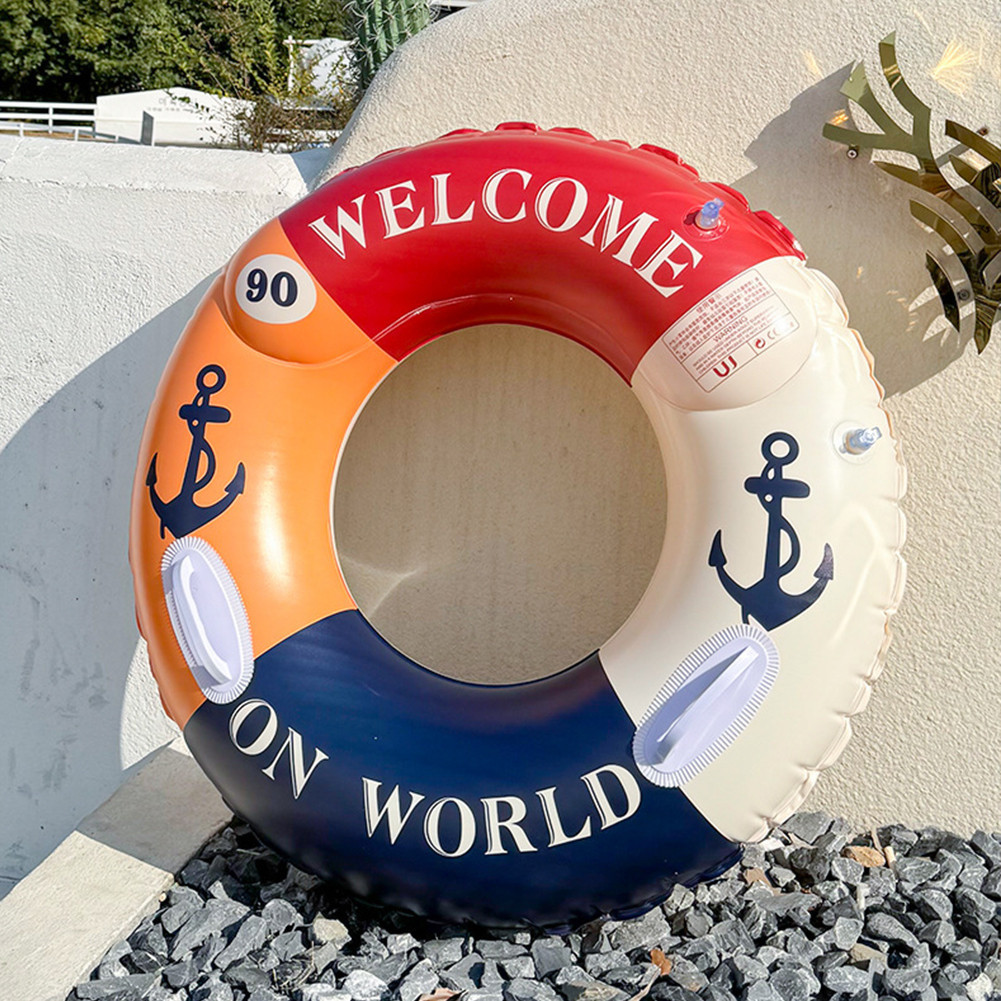 Inflatable Swim Ring PVC Pool Floats Water Play Equipment with Handle ...