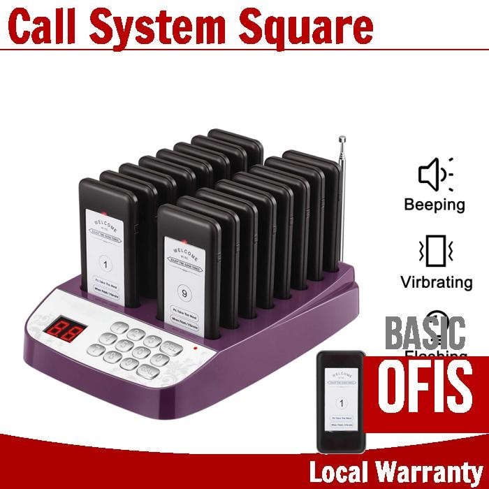 Restaurant Pager Buzzer Wireless Calling System Rechargeable | Shopee ...