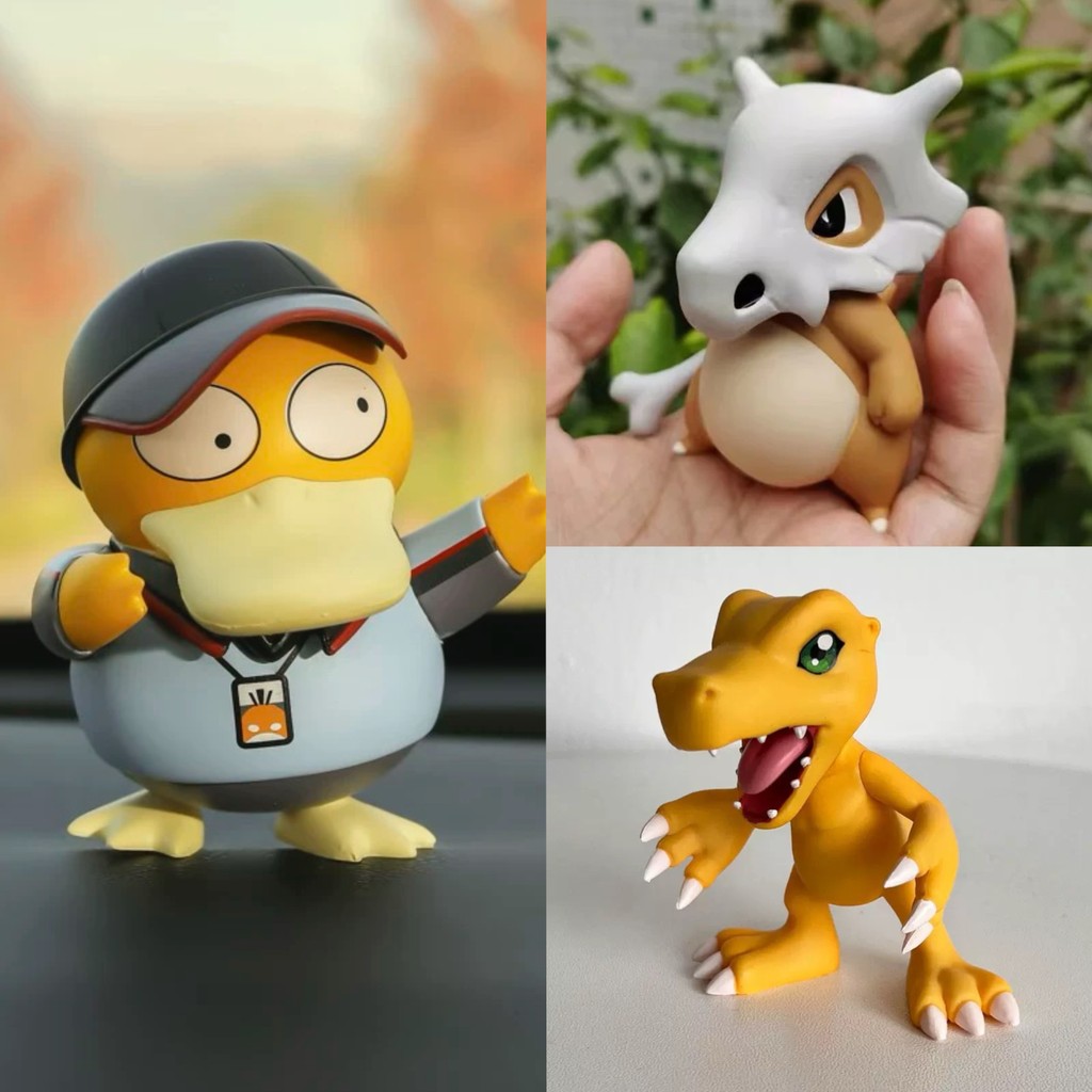 8cm Pokémon GK Series Figure Toy Cubone Agumon Psyduck Q Version Action ...