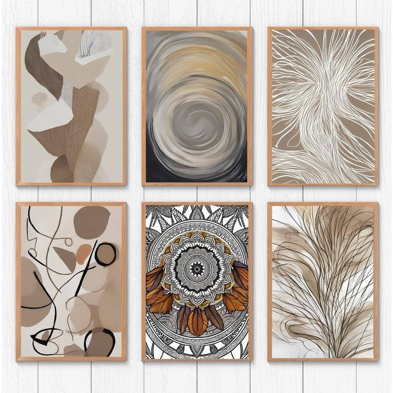 Boho Abstract Gallery Wall Art Print Boho Printable Art Bohemian Home ...