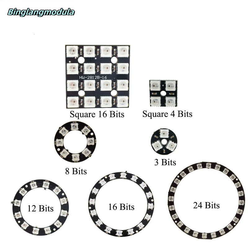 RGB LED Ring 12 16 24 25 Bits LEDs WS2812 5050 RGB LED Ring Lamp Light ...