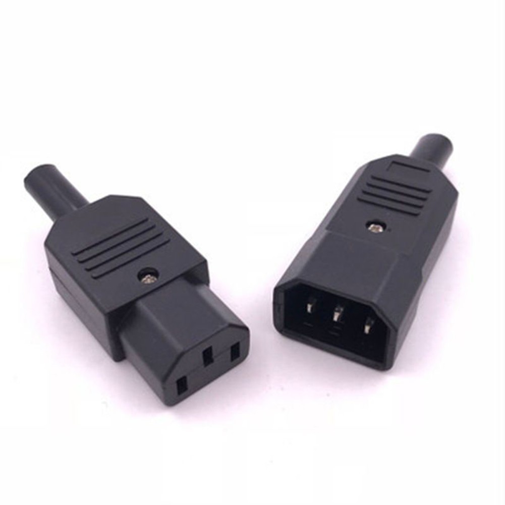 Electrical AC Outlet 3 Female/Male Inlet Plug Connector 3 Pin Socket ...