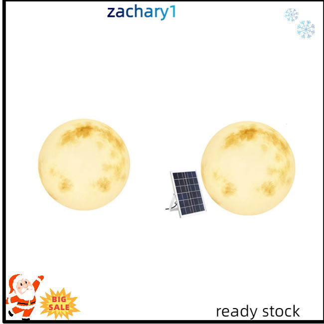 ZACH 16" LED Ball Light, Outdoor Waterproof Solar Rechargeable Moon ...