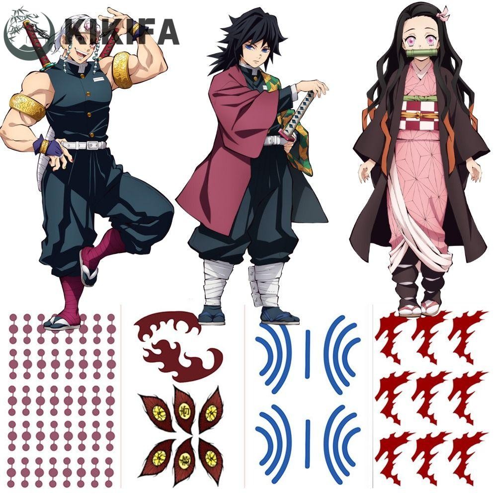 KIKIFA Temporary Tattoo Stickers Disposable Kamado Tanjiro Nezuko ...
