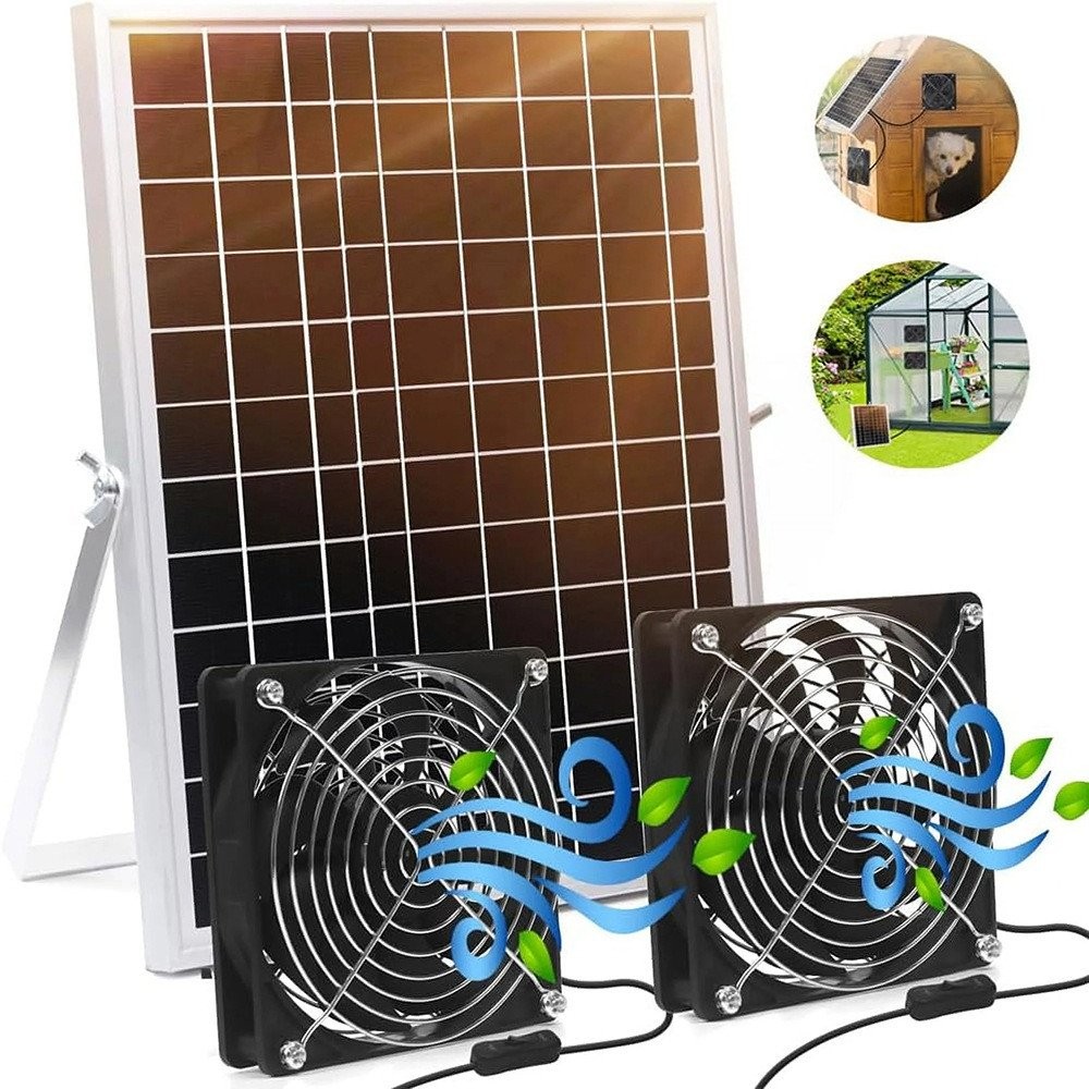15w panel solar dwi-kipas kalis air tenaga solar kipas pengambilan ...