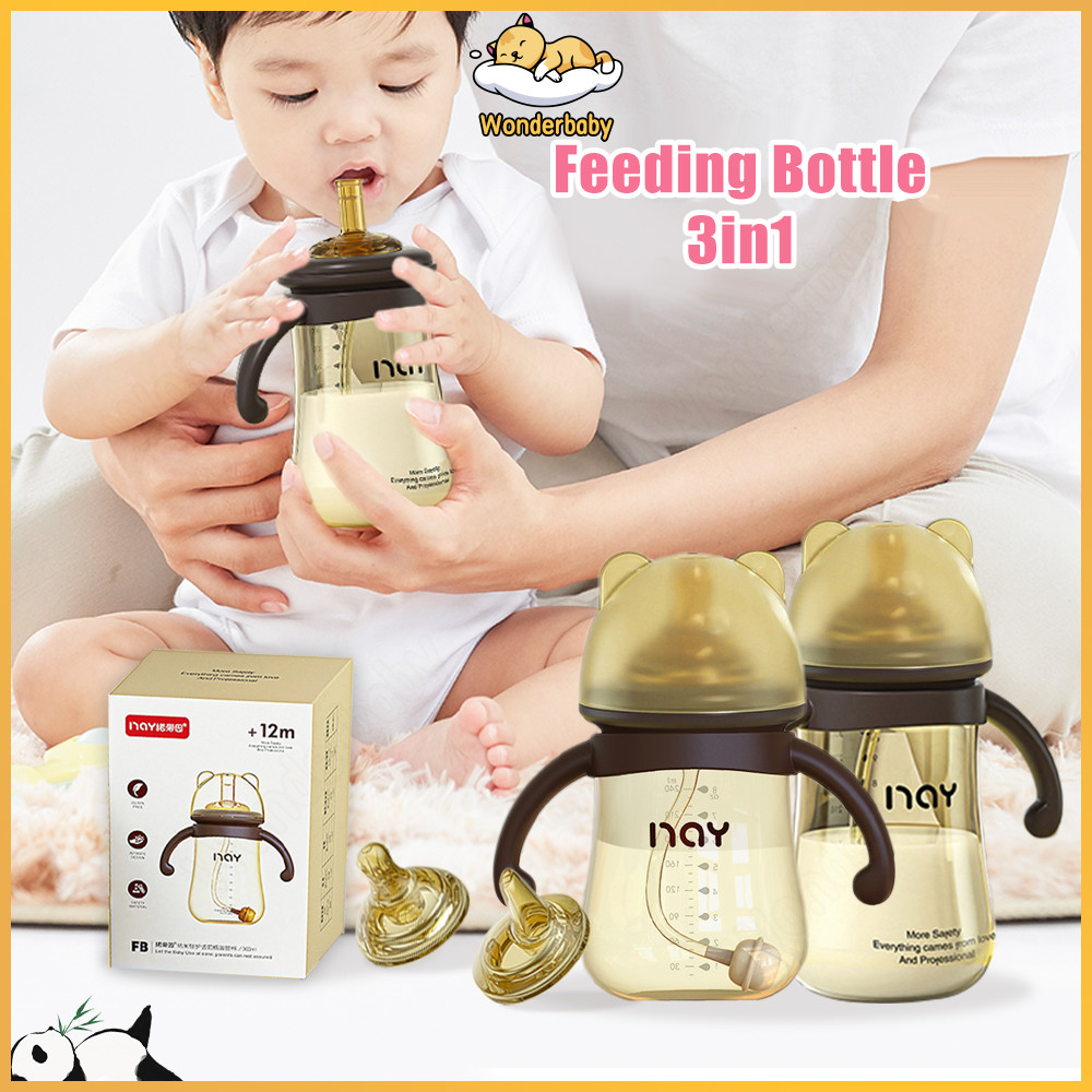 Wonderbaby 240/300ml Baby Feeding Bottle 3in1 Nano-Silver Wide Neck ...