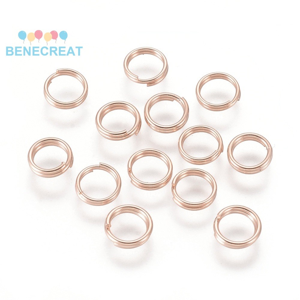 50pc 304 Stainless Steel Split Rings Double Loops Jump Rings Rose Gold ...
