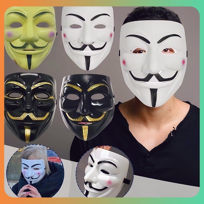 Movie Cosplay V For Vendetta Hacker Mask Anonymous Guy Fawkes Halloween ...