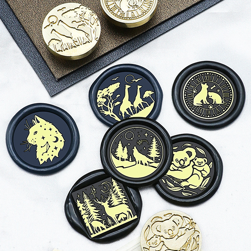 Animal Series Solid Brass Engraving Seal Cute Fantasy Style Zoo Panda ...
