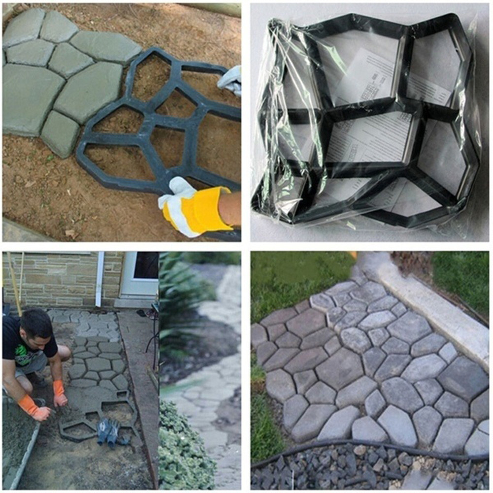 9 Grid Garden Pavement Mold Garden Walk Pavement Concrete Mould DIY ...