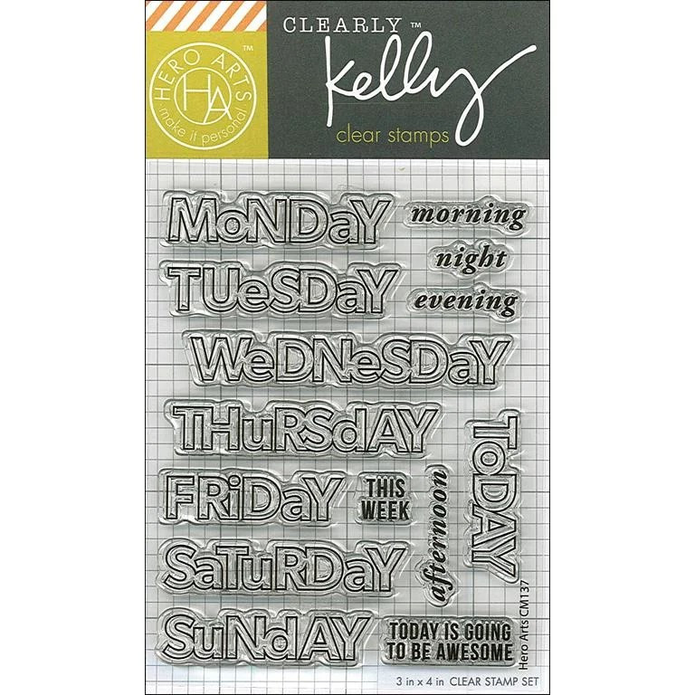 Hero Arts Clearly Kelly Purkey Clear Stamps 3X4 - DAYS OF THE WEEK ...