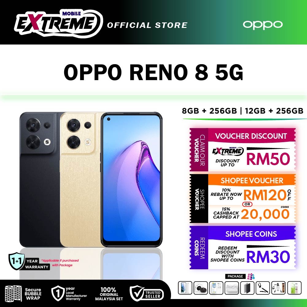 OPPO Reno 8 5G {8GB+256GB} / {12GB+256GB} / Reno 8Z {8GB+256GB ...