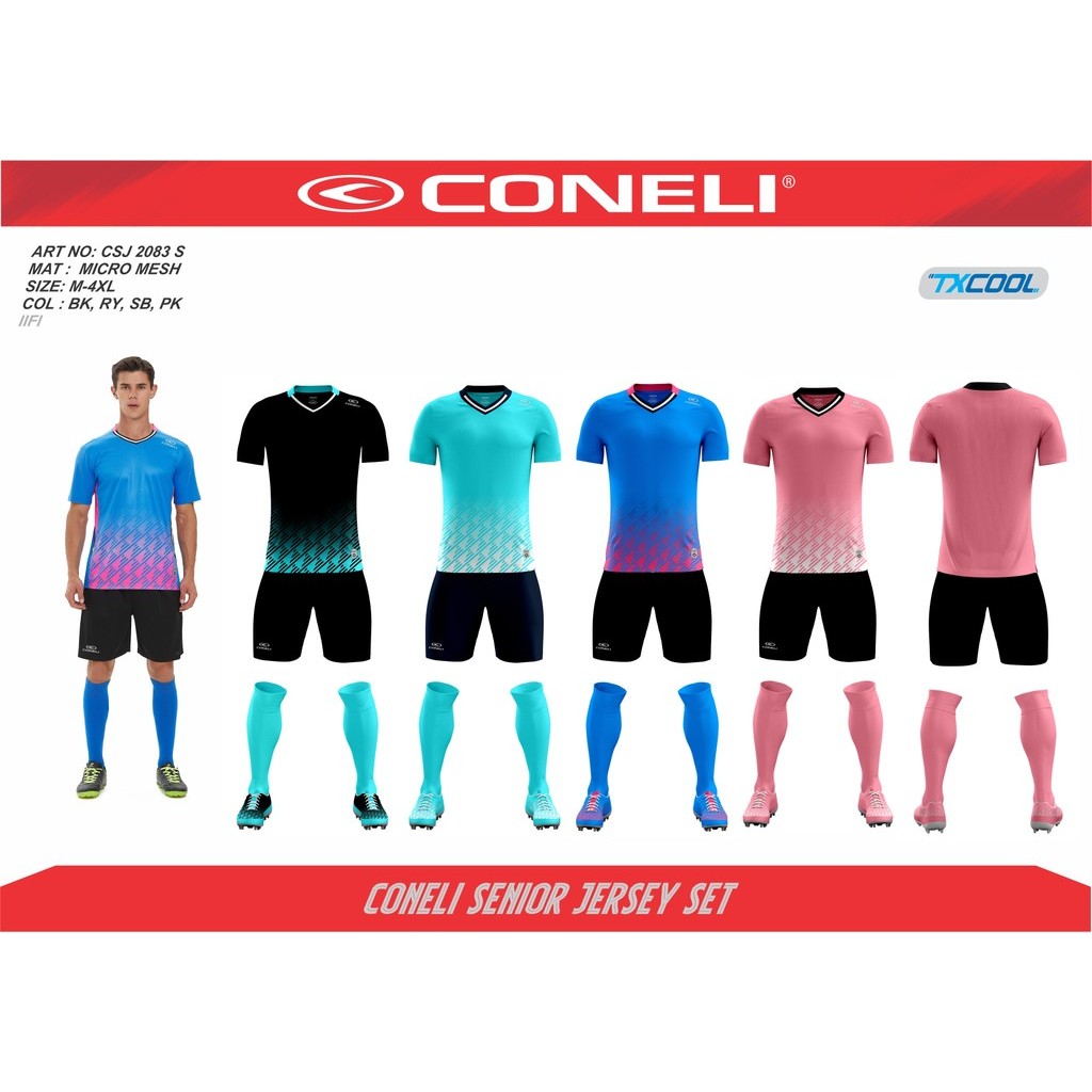 CONELI CSJ 2083SR SENIOR JERSEY SET SOCCER JERSEY [SHIRT + PANT] / BAJU ...
