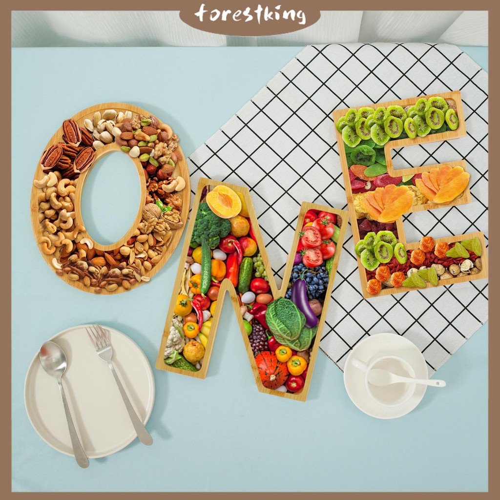 3Pcs One Shaped Charcuterie Letter Box Wood Decorative Cheese Letter ...