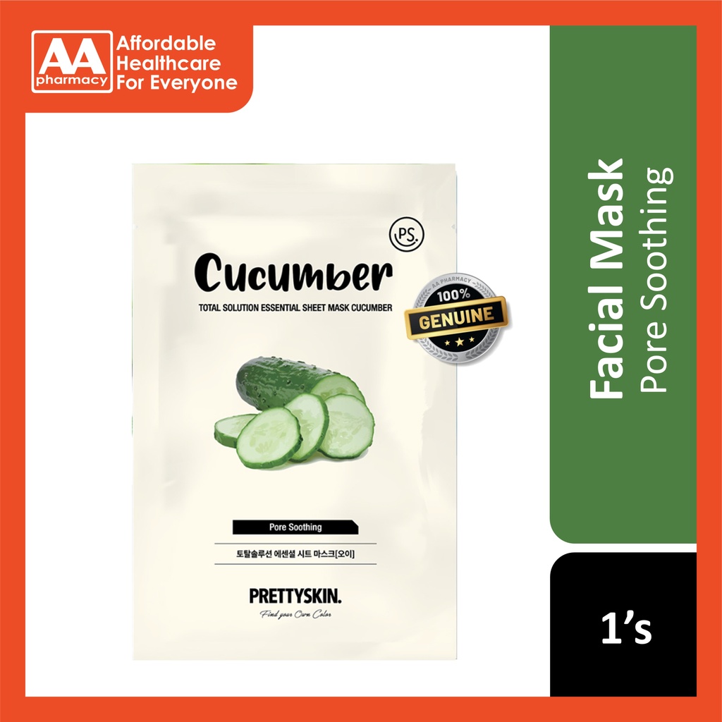Pretty Skin Total Solution Essential Sheet Mask (Cucumber) 1's | Shopee ...