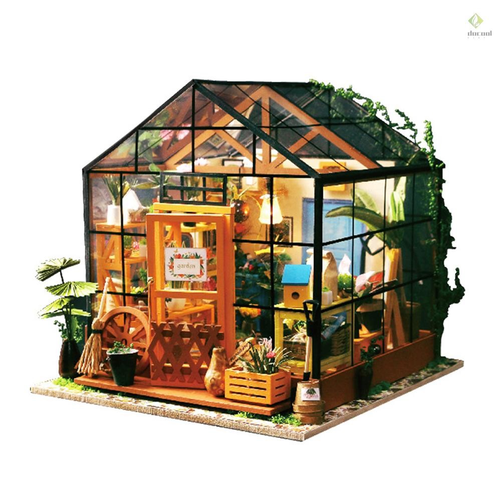 DIY Dollhouse Wooden Room Assemble Kit Home Decoration Miniature House ...