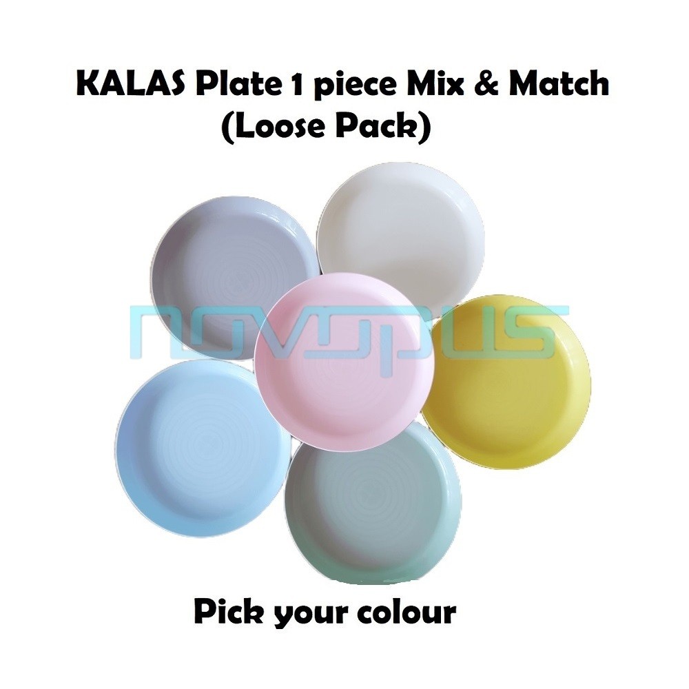 [1pc] NOVO KALAS Pastel Color Plastic Plate 18.5cm Suitable for ...