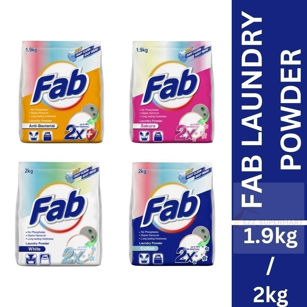 FAB Detergent Laundry Powder (1.9kg/2kg) | Shopee Malaysia
