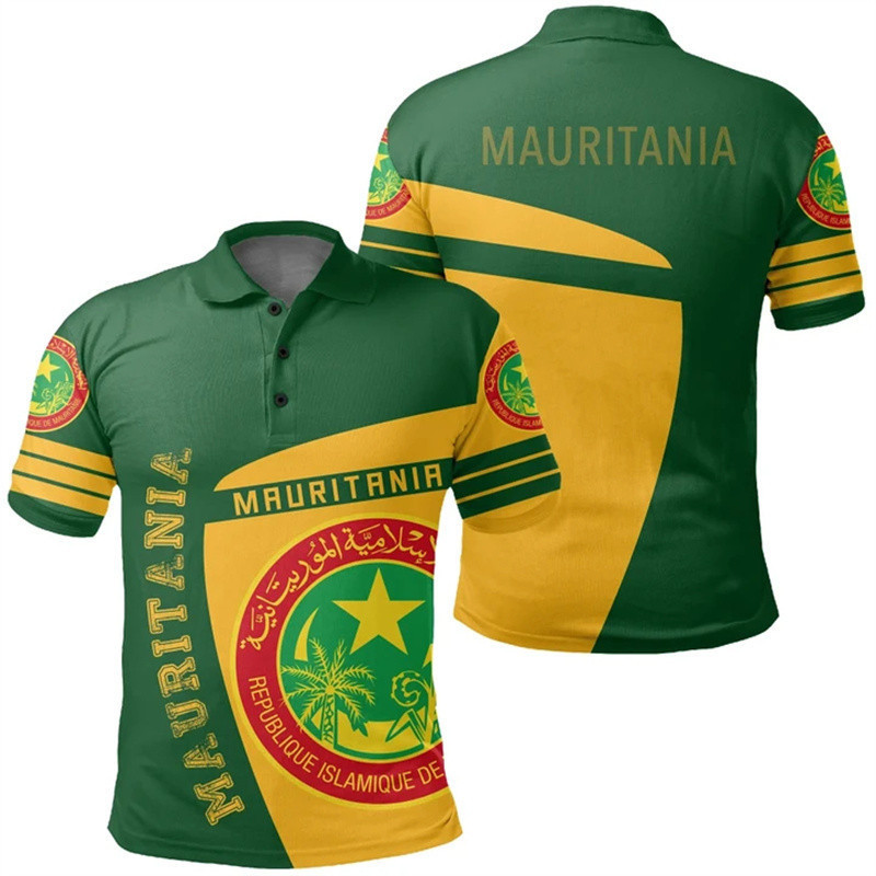 New 3d Printed Mauritania Polo Shirt For Men Fashion Sports Jersey Gym ...
