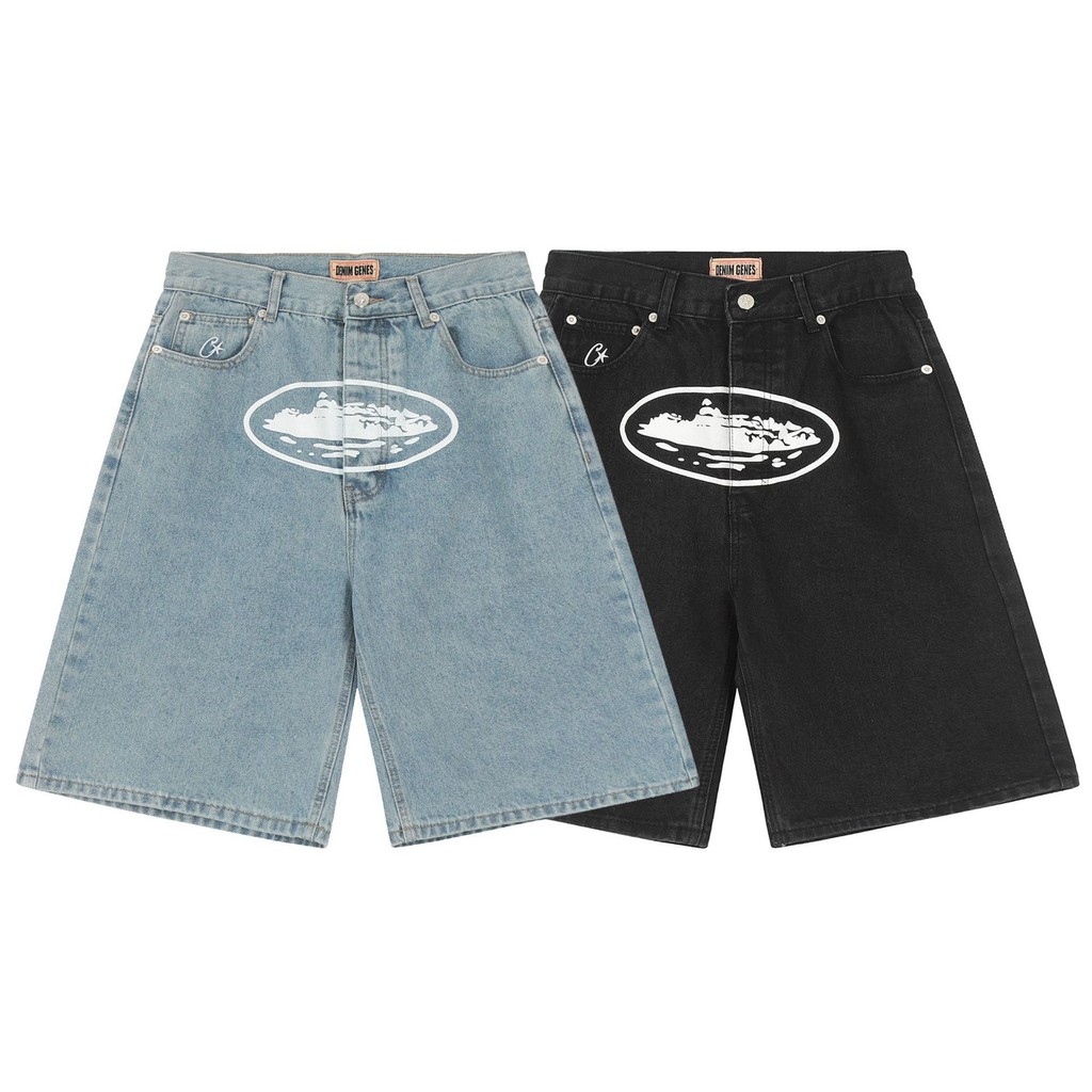 Corteiz High Street Trendy Brand Summer Versatile Denim Shorts | Shopee ...