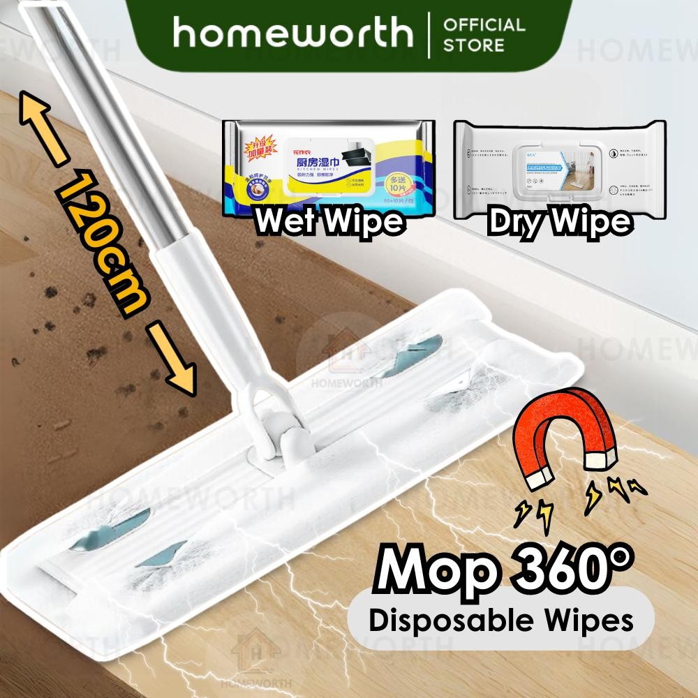 HOMEOWORTH Electrostatic Magic Mop Tisu Pengelap Lantai Dust Removal ...