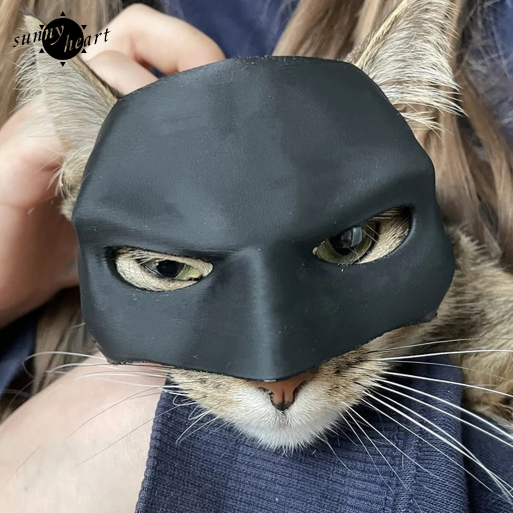 [SH] Halloween Pet Accessory Cat Ear Mask Black Cat Halloween Half Face ...