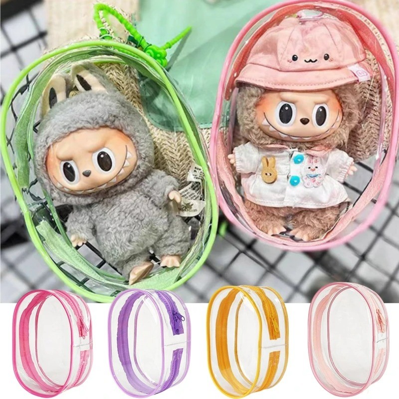 Labubu Cover Labubu Case Clear Outdoor Bag for 15cm Cartoon Plush Dolls ...