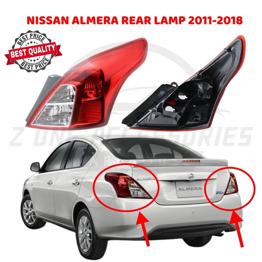 💥N17💥 NISSAN ALMERA 2011-2019 REAR LAMP [CLEAR] | Shopee Malaysia