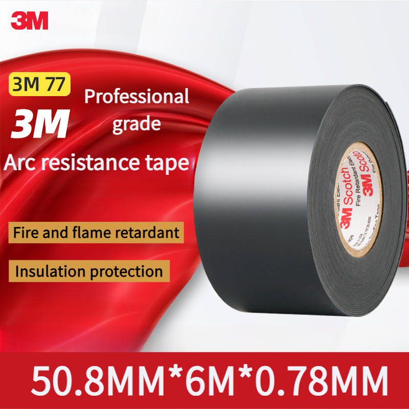 3M 77# Fireproof Insulating Tape, Cable Flame-Retardant Electrical Tape, Pvc High-Pressure ...
