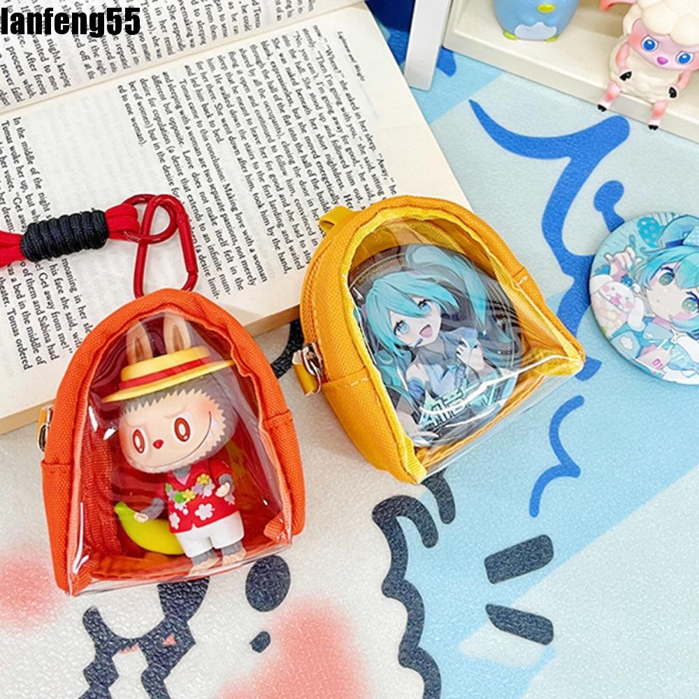 LANFENG Labubu Doll Storage Pouch, Transparent With Keychain Labubu ...