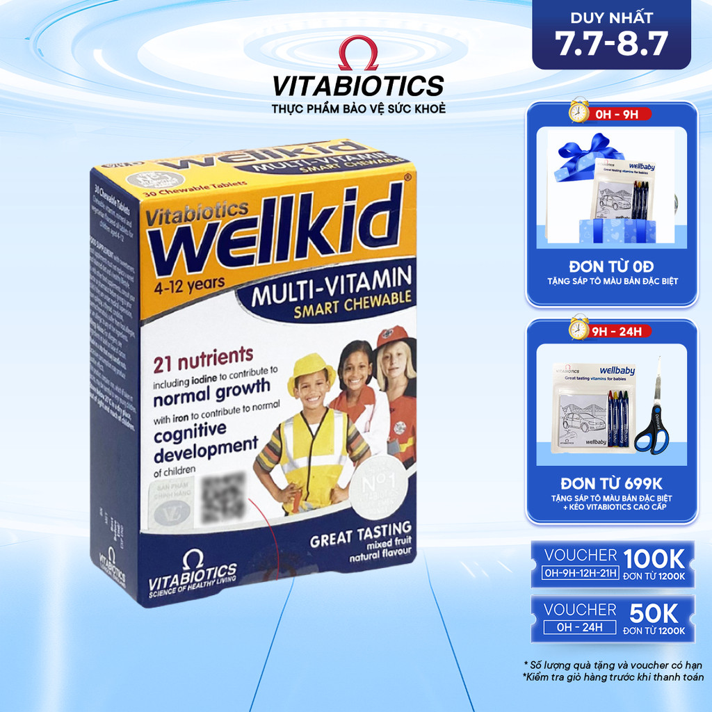 WELLKID MULTI-VITAMIN SMART CHEWABLE Health Protection Food Enhances ...