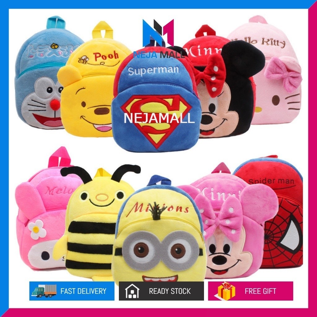 NEJA Kids Small and Big size Baby Cartoon Bag Murah Beg Budak Backpack ...