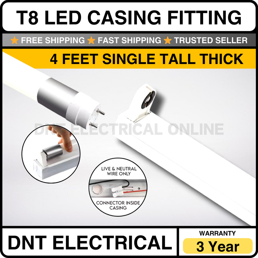 4 Feet Single Tall Thick Casing - T8 LED Tube Lampu Siling Ceiling ...