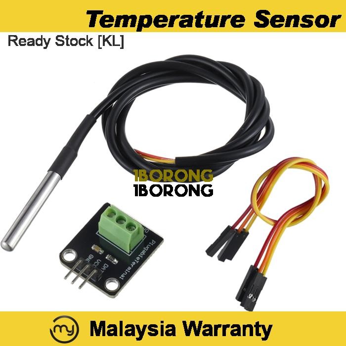 DS18B20 Temperature Sensor Module + Waterproof Probe Stainless Steel ...