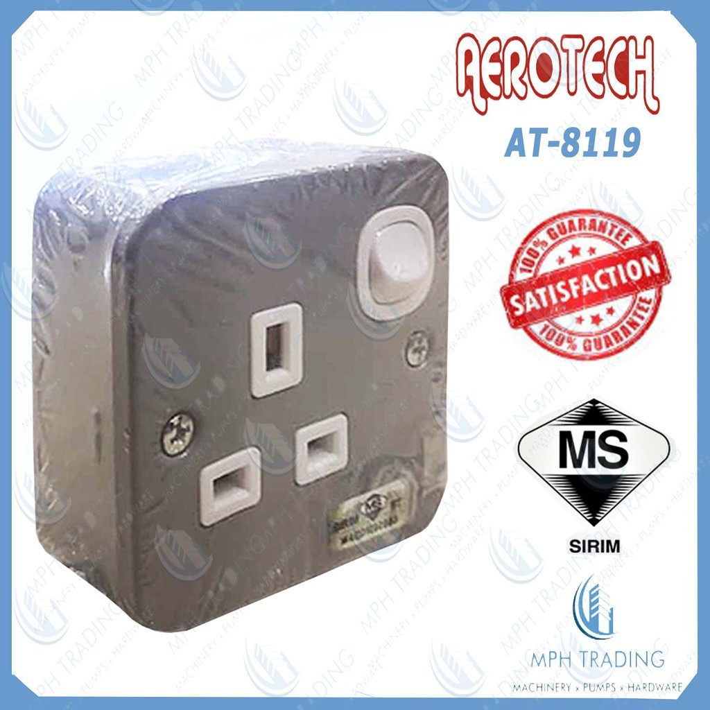 [MADE IN MALAYSIA] 13A 10pcs Single Metal Clad 3 Pin Switch Socket ...