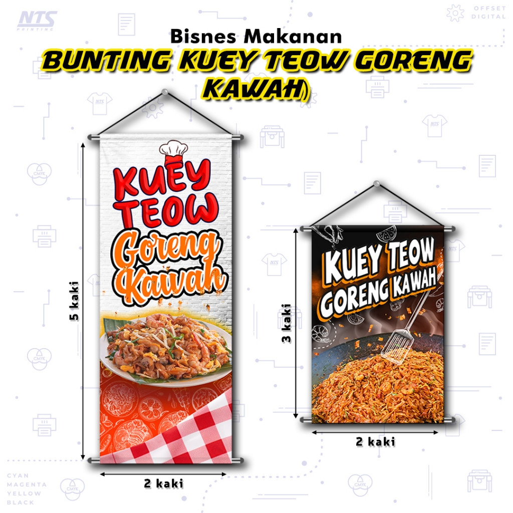 🔥READY DESIGN🔥 Bunting Kuey Teow Goreng Kawah - Tebal / Kalis Air ...