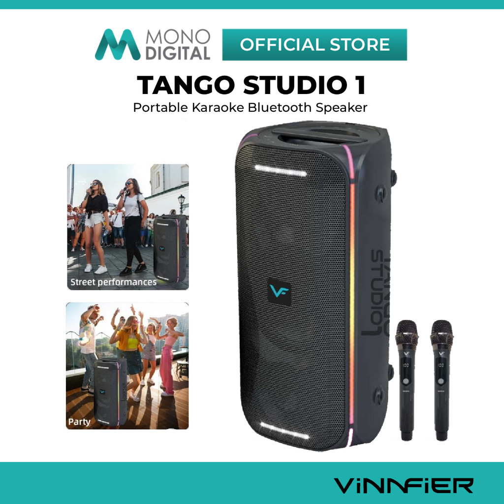 VINNFIER TANGO STUDIO 1 PEMBESAR SUARA 250W MAX KARAOKE PORTABLE BLUETOOTH SPEAKER WITH DUAL ...