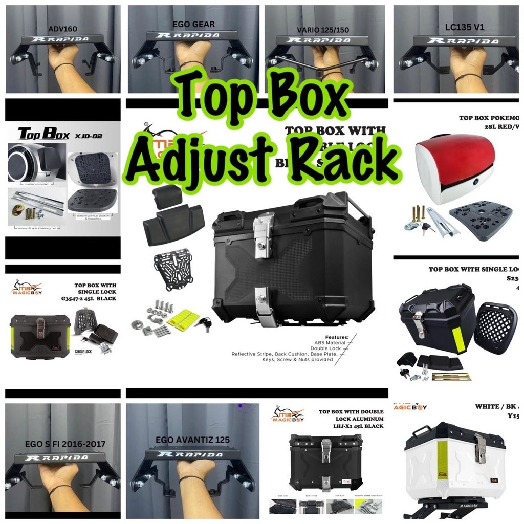 BOX MOTOR POKEMON 28L siput box 28L Abs box 45L Ready Stock Adjust Rack ...