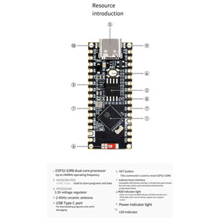 1 PCS ESP32 S3 Nano Development Board ESP32-S3R8 Chip Black Compatible with for Nano ESP32 for ...