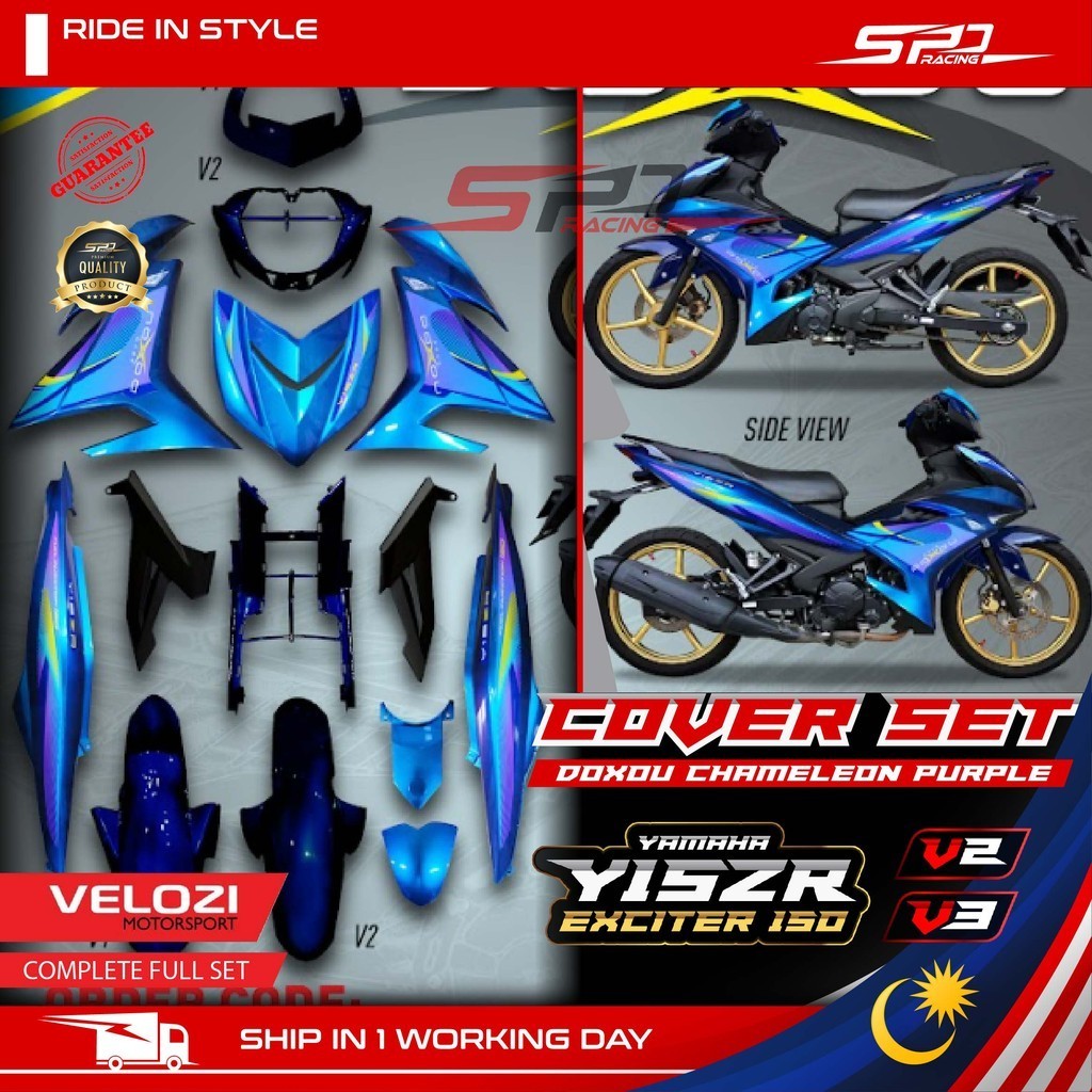 Y15 V2 V3 Cover Set Original VELOZI Sticker Tanam PNP For YAMAHA Y15ZR ...