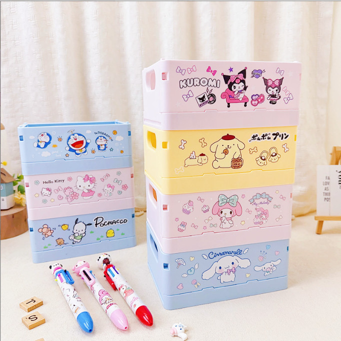 Sanrio Storage Box Hello Kitty Kuromi Foldable Pencil Storage Box Cute ...