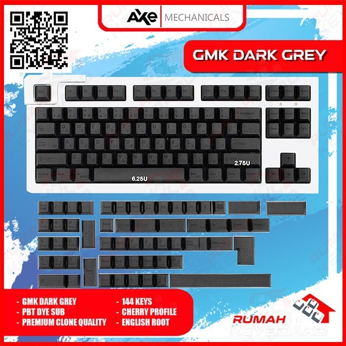 Keycap - KEYCAPS - CHERRY - GMK DARK Gray - PBT - DYE SUB | Shopee Malaysia