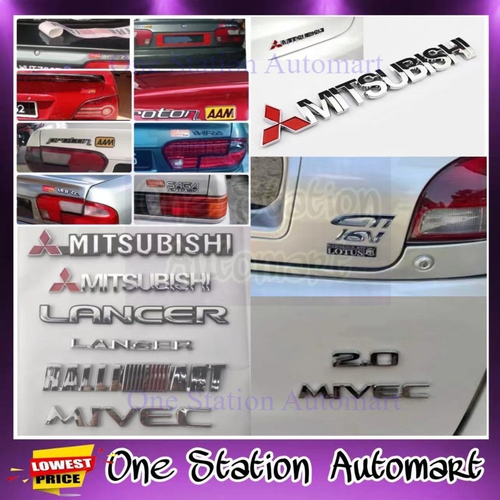 Emblem logo proton wira saga satria gti mitsubshi lancer mivec 1.6v amm ...